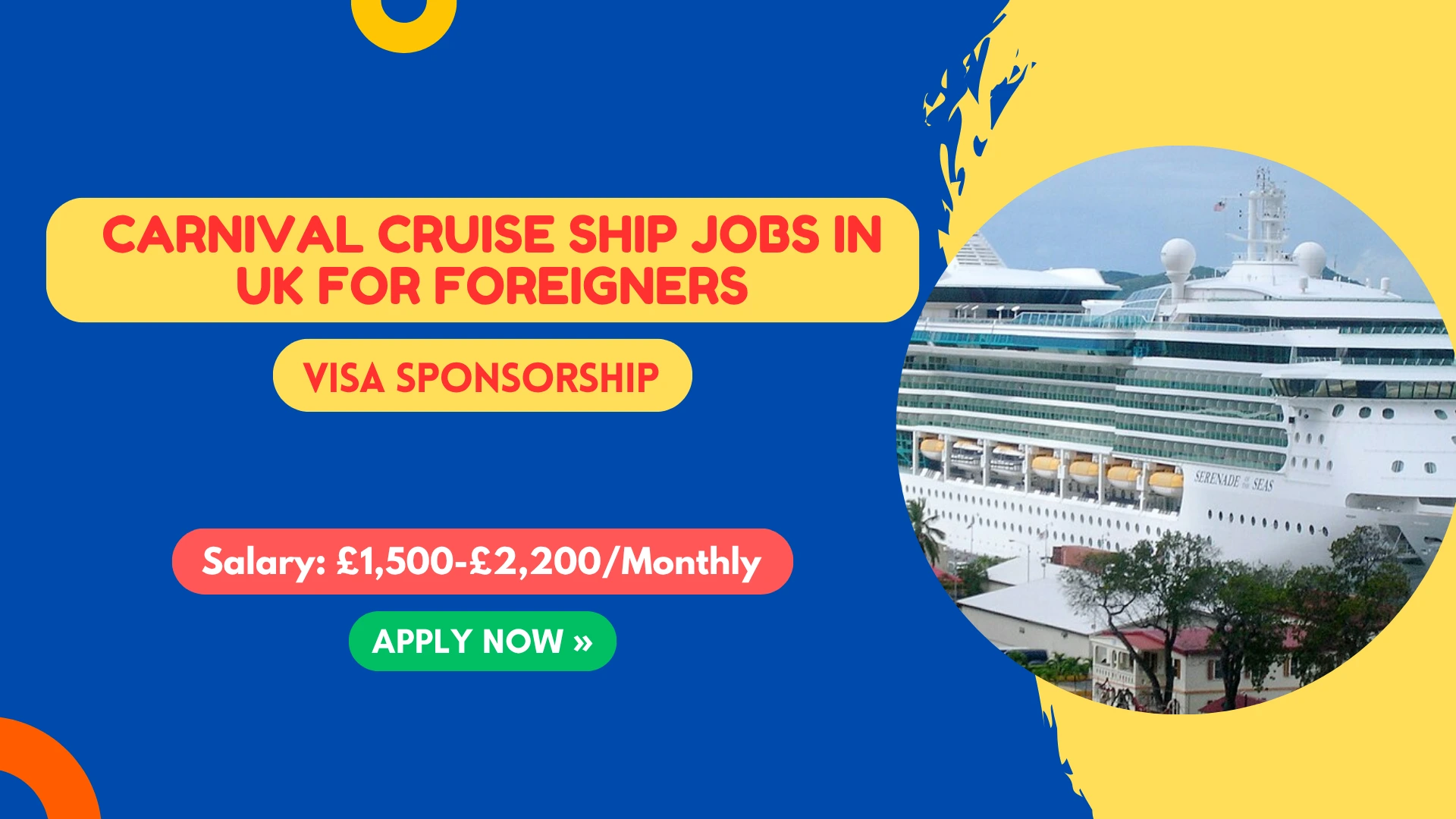 117+ Carnival Cruise Ship Jobs in UK for Foreigners 2026